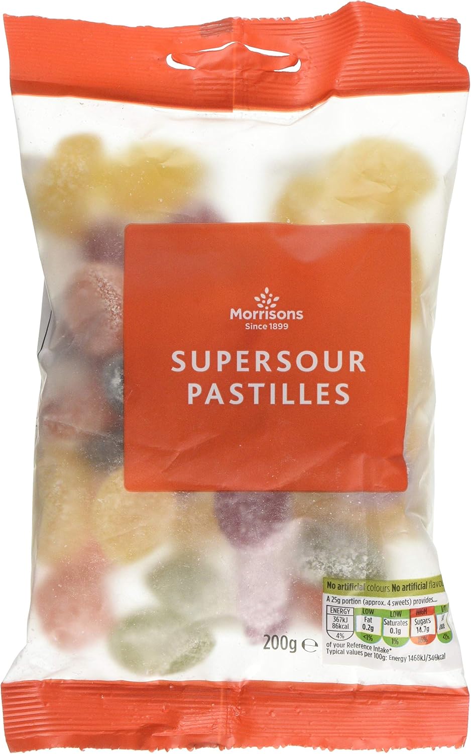 Morrisons Supersour Pastilles, 200 g, Pack of 16: Amazon.co.uk: Grocery