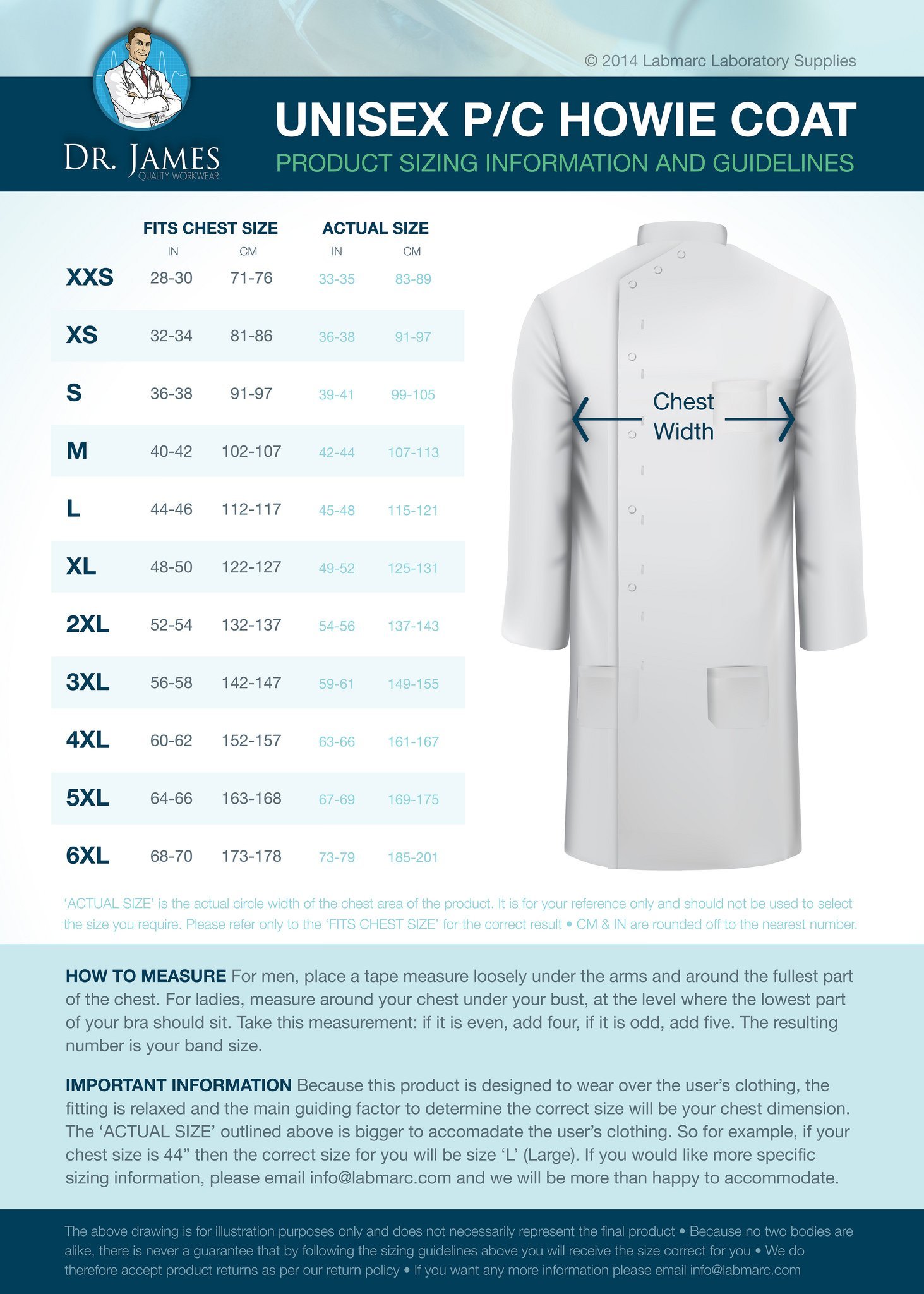 Dr. Howie Unisex White Lab Coat With Mandarin Collar • PROFESSIONAL ...