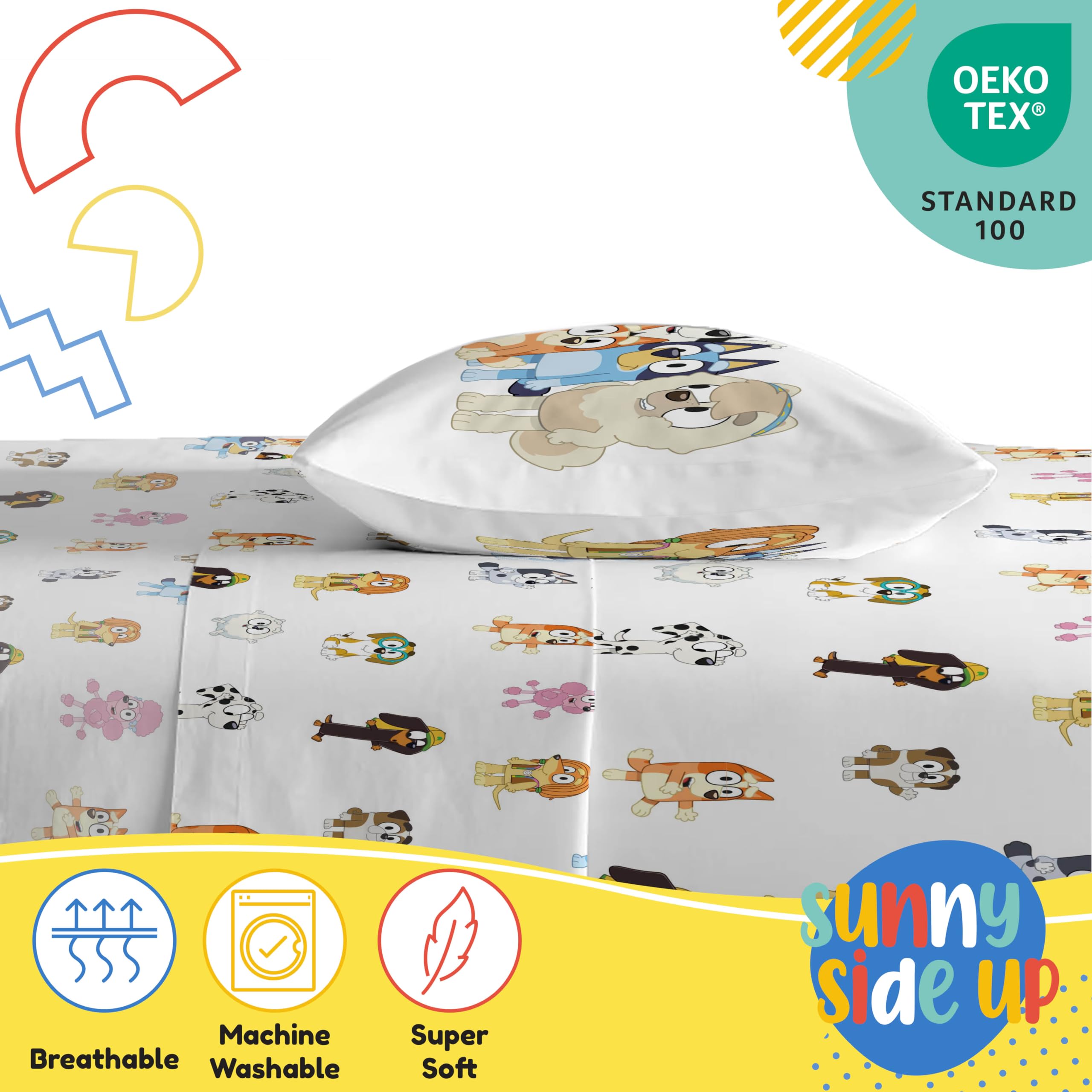 Bluey & Friends Toddler Sheet Set - 3 Piece Toddler Bedding Set ...