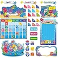 Amazon.com: 90 Pcs Sea Calendar Bulletin Board Set Pocket Chart Seasons ...