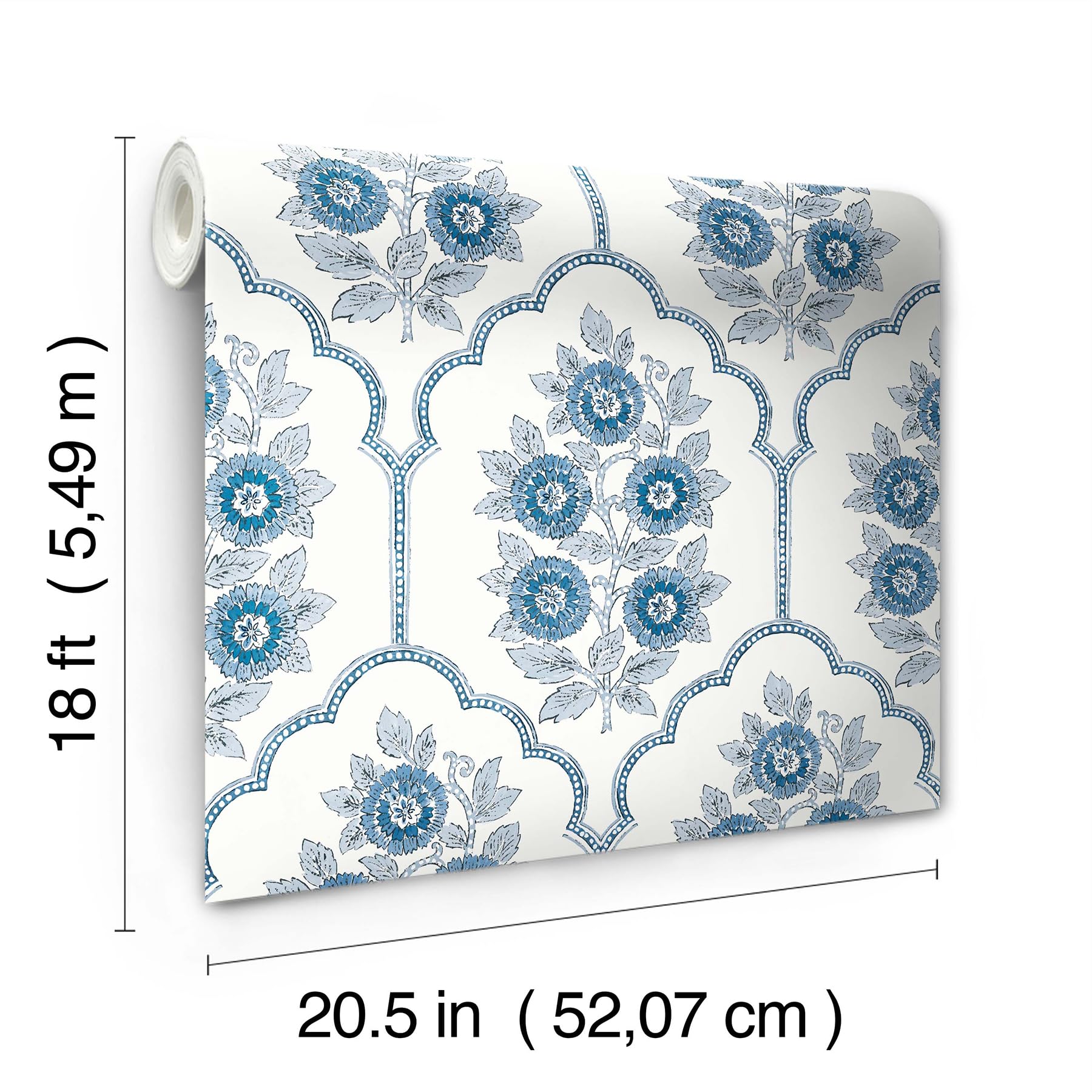 Floral Bazaar Delft Blue Peel And Stick Wallpaper on Galleon Philippines
