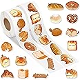 Amazon.com: 1000Pcs Bread Cat Roll Sticker, 2 Roll Bread Cat Stickers ...