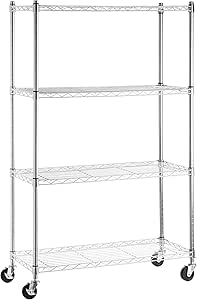 Amazon.com: Amazon Basics 4-Shelf Adjustable, Heavy Duty Storage ...