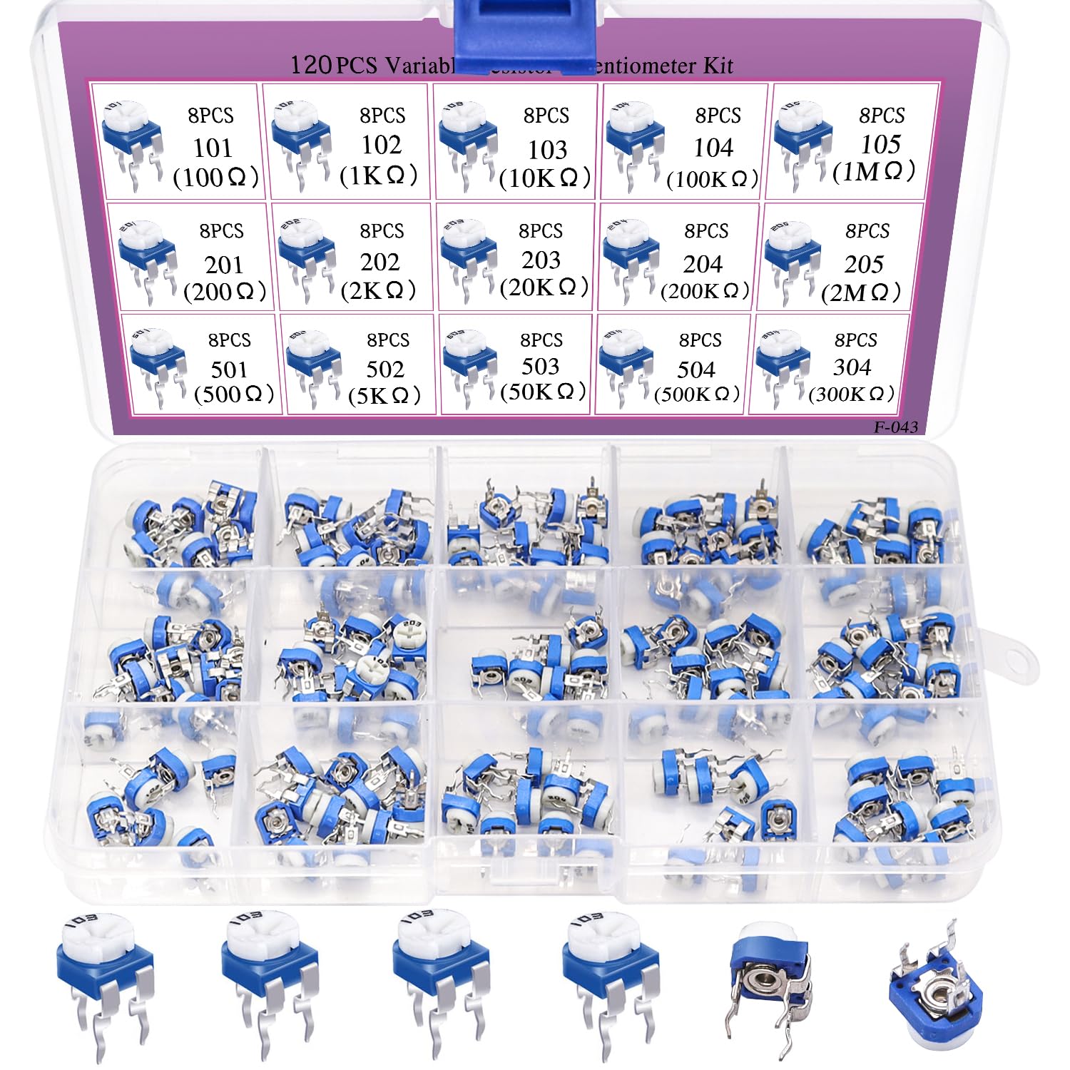 Mua Taiss 15 Values 100-2M Ohm Variable Resistor Potentiometer 6mm ...