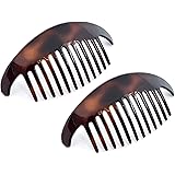 Camila Paris AD66/2 French Side Combs Large 2 Pack Curved Tortoise Shell Flexible Durable ...