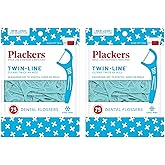Amazon.com : Plackers Twin-Line Dental Flossers, Advanced Whitening and ...