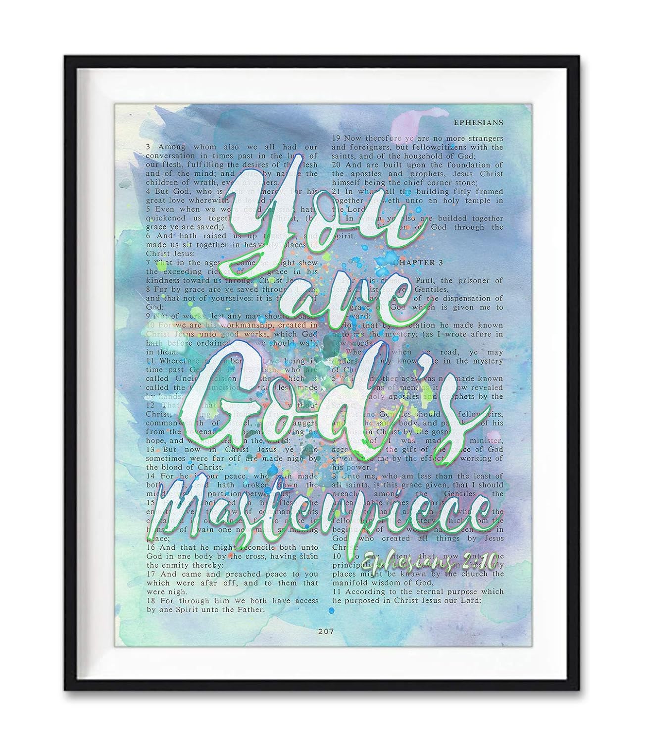 Amazon.com: You Are God's Masterpiece, Ephesians 2:10, Art Print ...