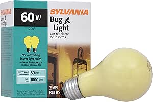 Amazon.com: Sylvania A19 Incandescent Bulb, Medium Base, Yellow Bug ...