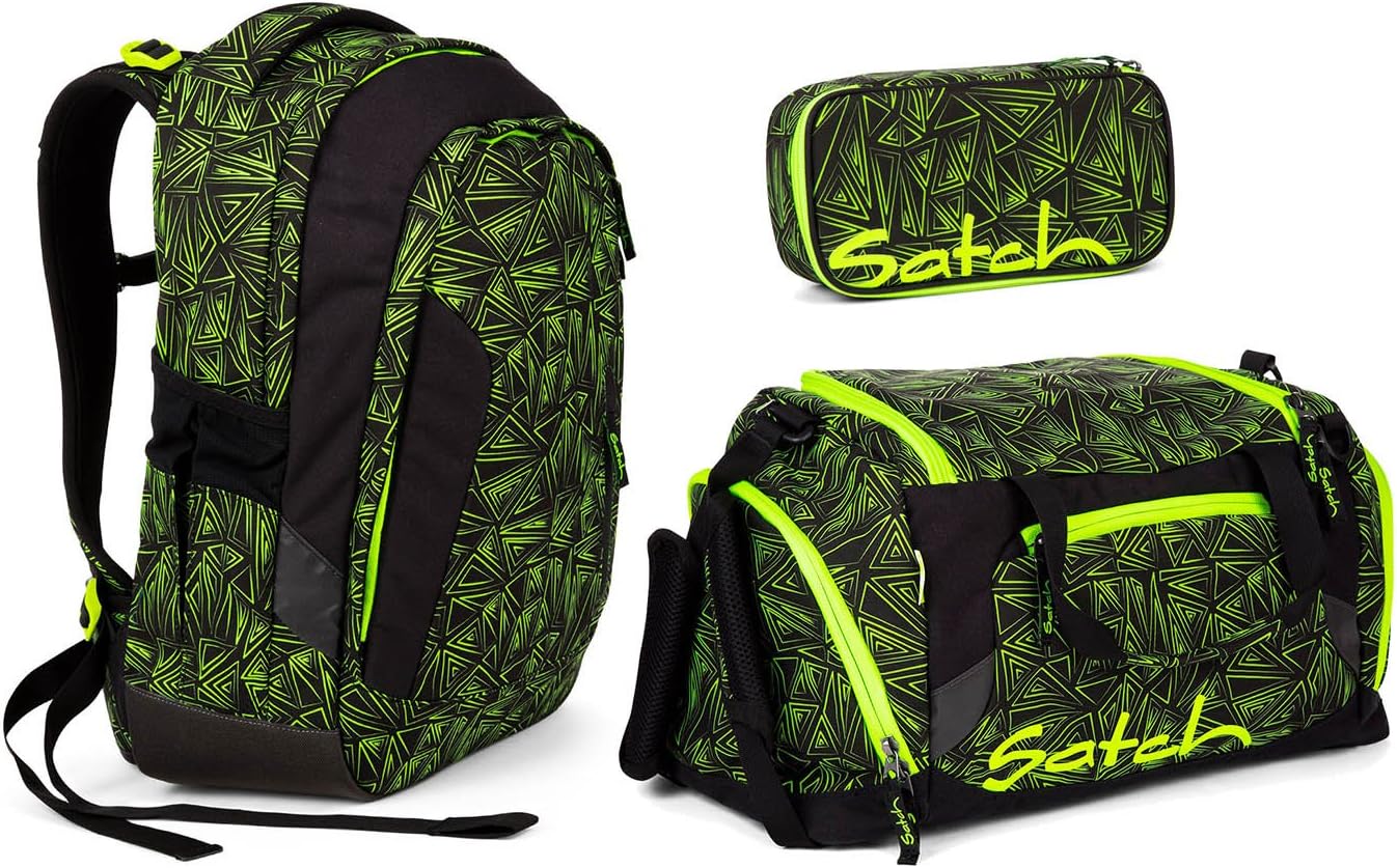 Satch Sleek Schulrucksack Set 3tlg. - Farbauswahl (Satch Sleek Green ...
