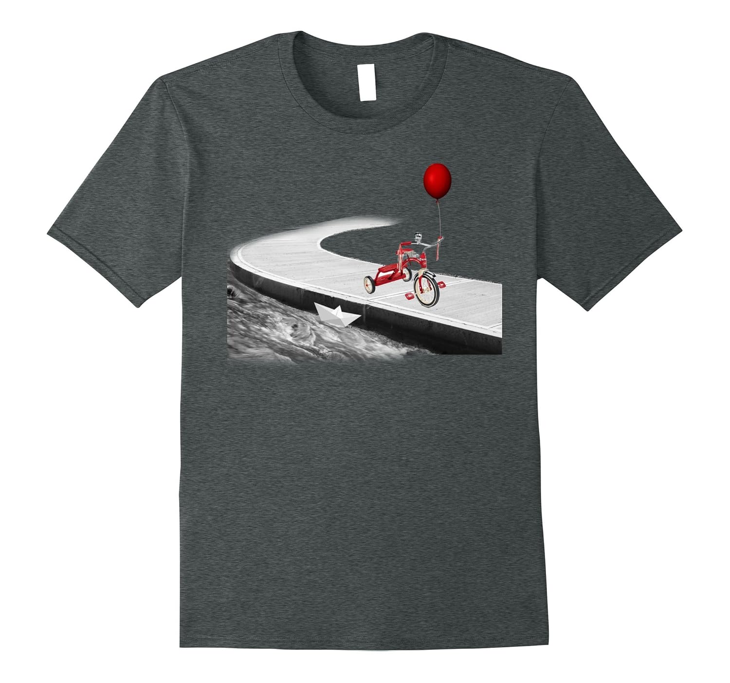 Creepy Scary Tricycle Red Balloon Halloween Horror T-Shirt-TJ – theteejob