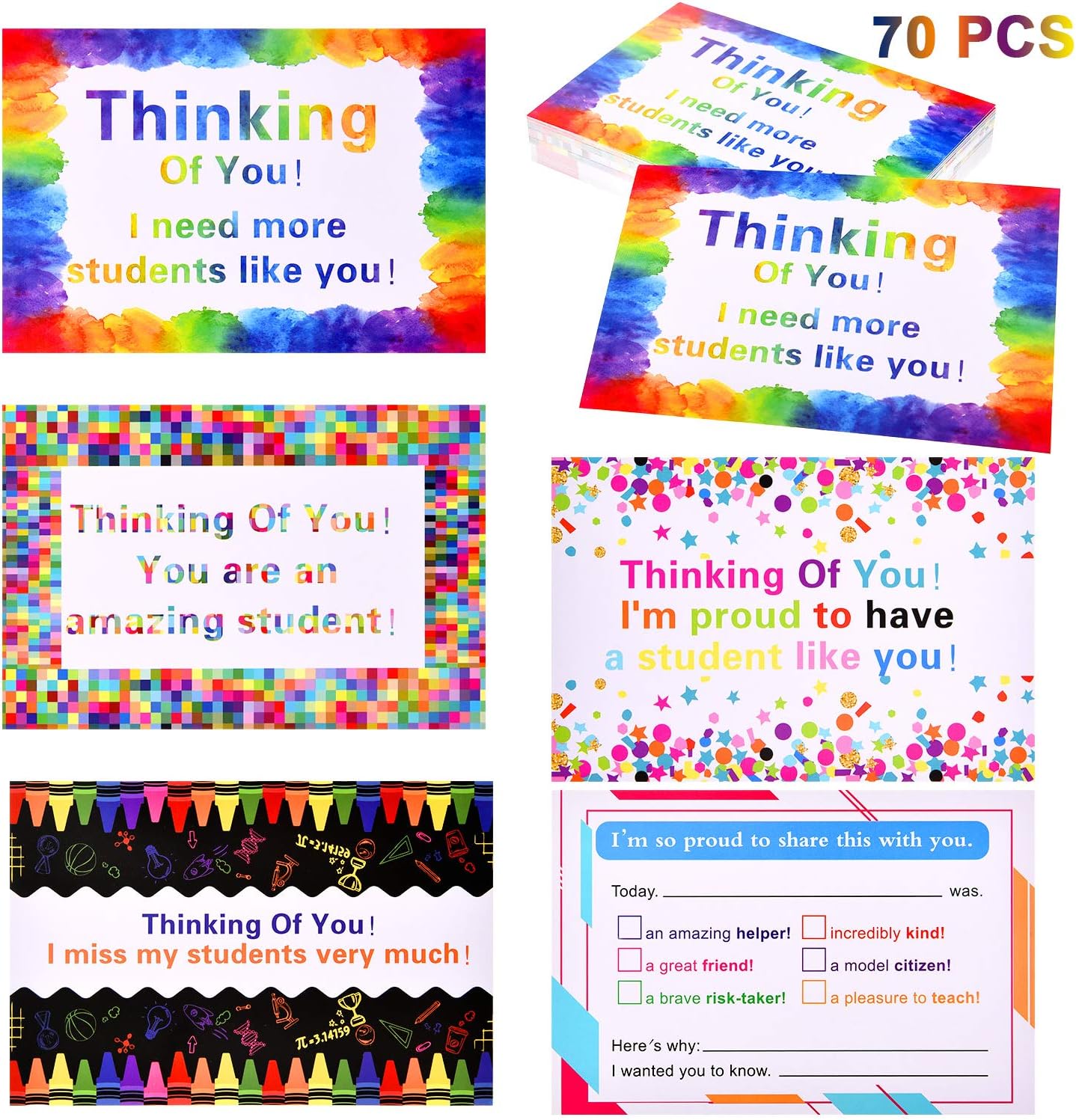 70 Pieces Positive Postcards from Teachers to Students, Motivational ...