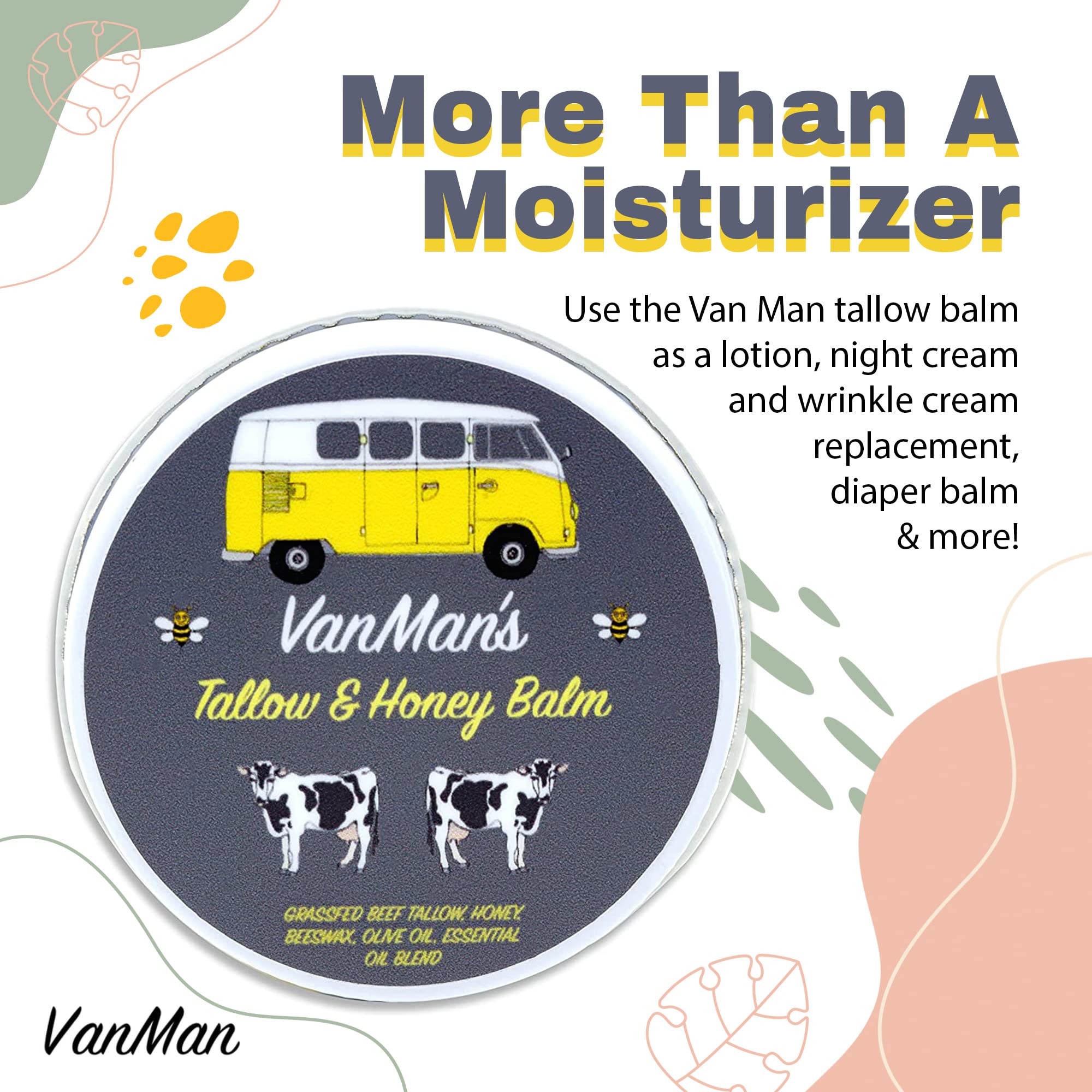 Mua Vanmans Tallow and Honey Balm (2 oz) - 2 Pack - Beef Tallow Grass ...