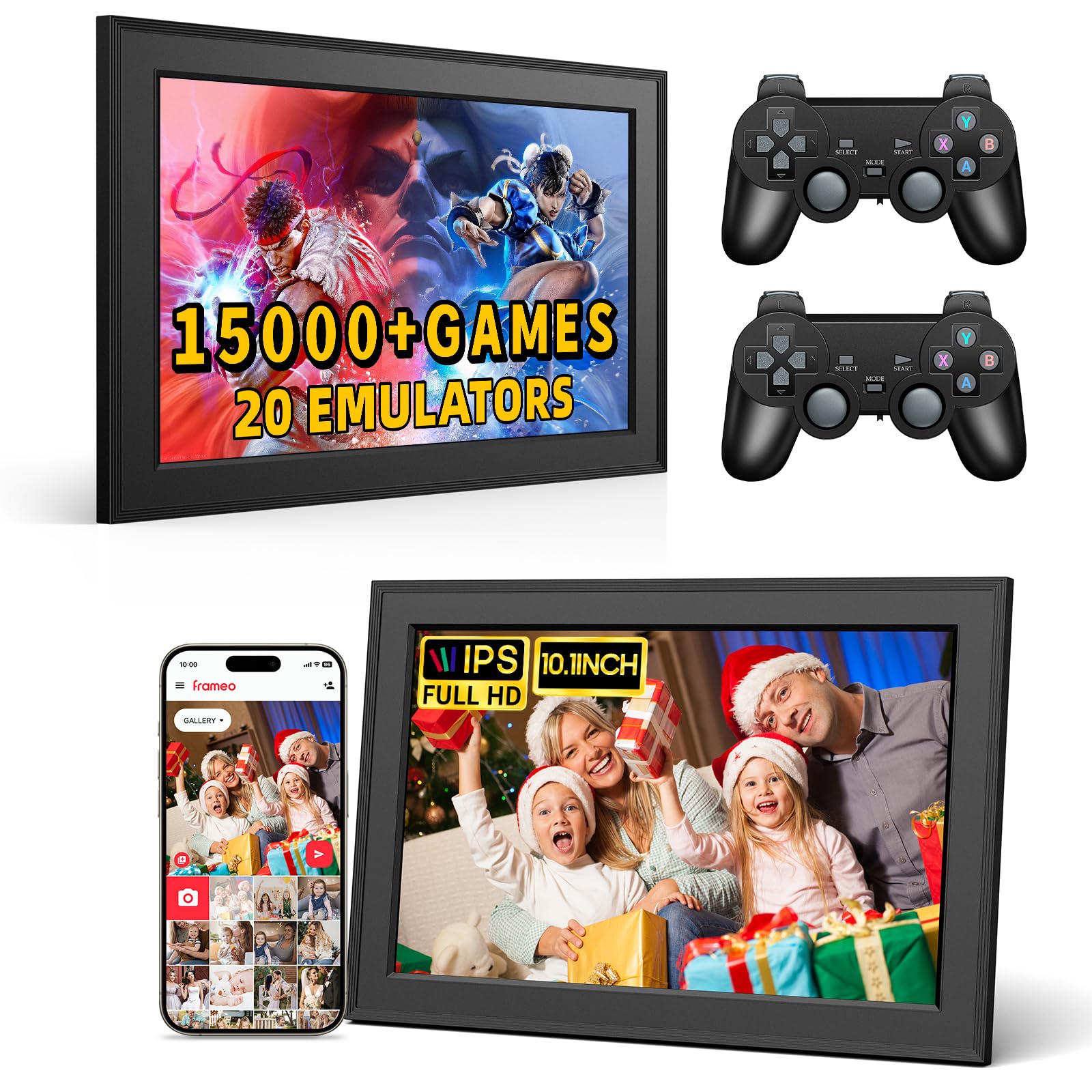 DG6401 Retro Gaming Console with 10.1 Inch Frameo WiFi Digital Picture ...