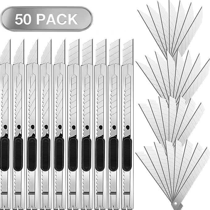 50 Pieces Retractable Craft Knives Set 10 Craft Hobby Knife 40 Craft ...