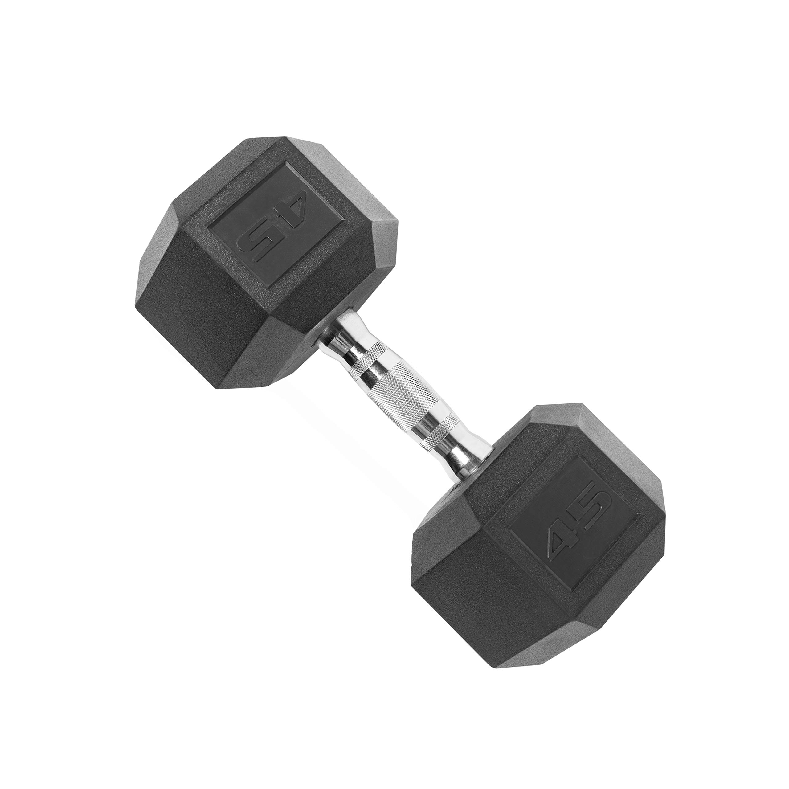 CAP Barbell Coated Hex Dumbbell with Contoured Chrome Handle, Single ...