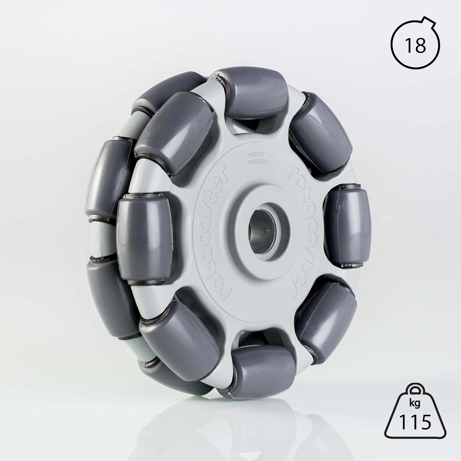 Rotacaster 125mm Double (85A) Polyurethane Roller /-18mm keyed bore ...