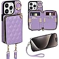 Amazon.com: Keallce Case for iPhone 14 Pro 6.1'' Wallet Case, Crossbody Zipper Purse with ...