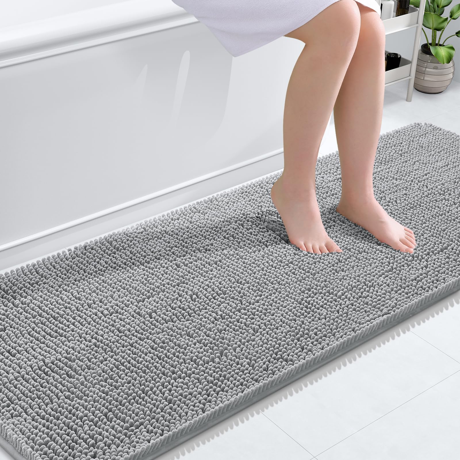 OLANLY Bathroom Rugs 70x24, Extra Soft Absorbent Chenille Bath Rugs ...