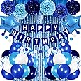 Amazon.com: Iysoll Blue Birthday Party Decorations for Boys Men Happy ...
