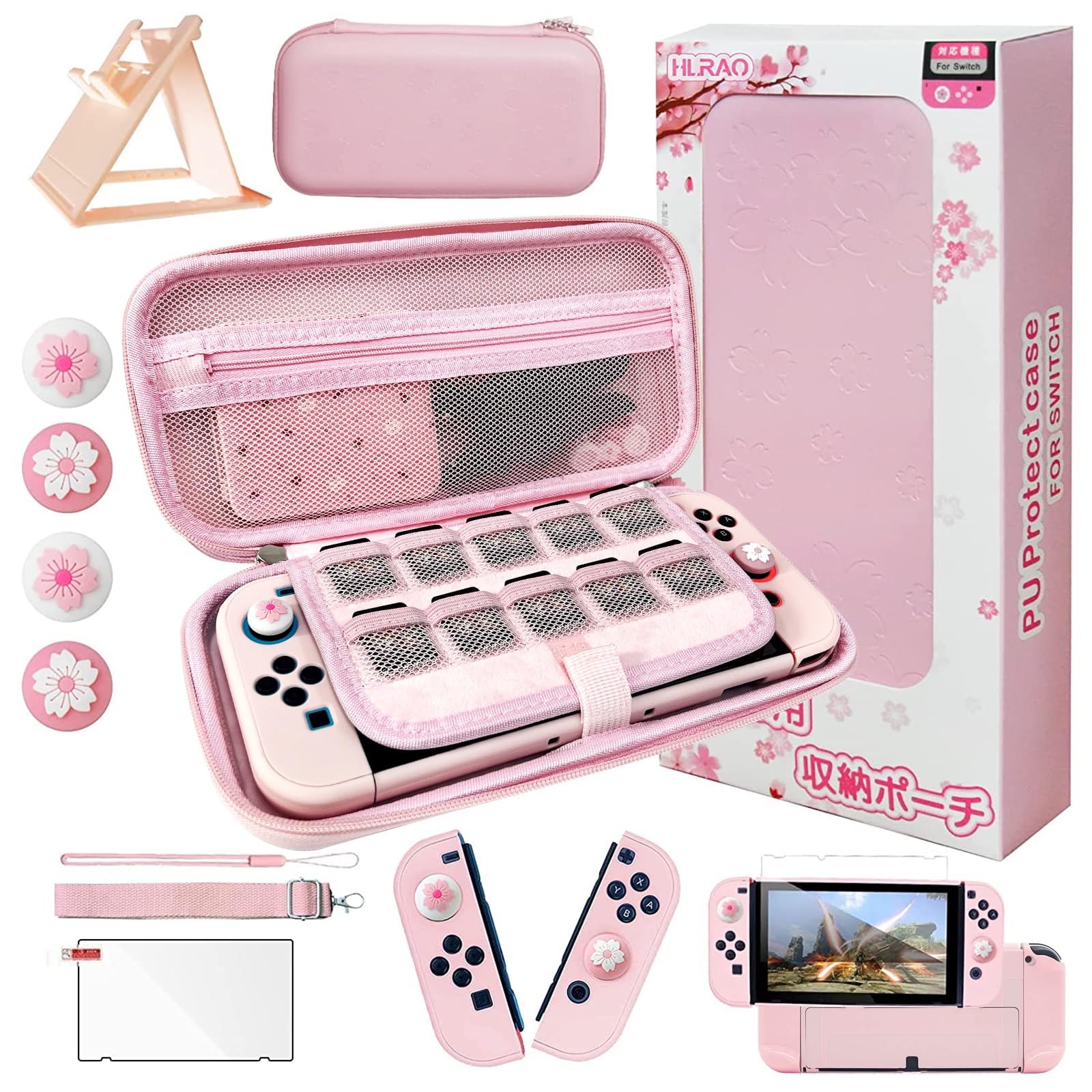 HLRAO Pink Travel Carrying Case Accessories Kit Compatible with ...