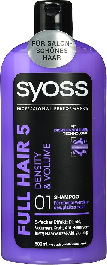 Syoss Full Hair 5 Shampoo 500 ml: Amazon.co.uk: Beauty