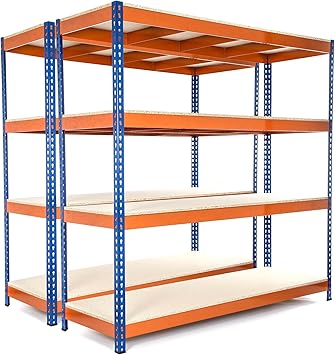 2 Bay Extra Heavy Duty Garage Racking Shelving Unit 1800mm H x 1800mm W ...