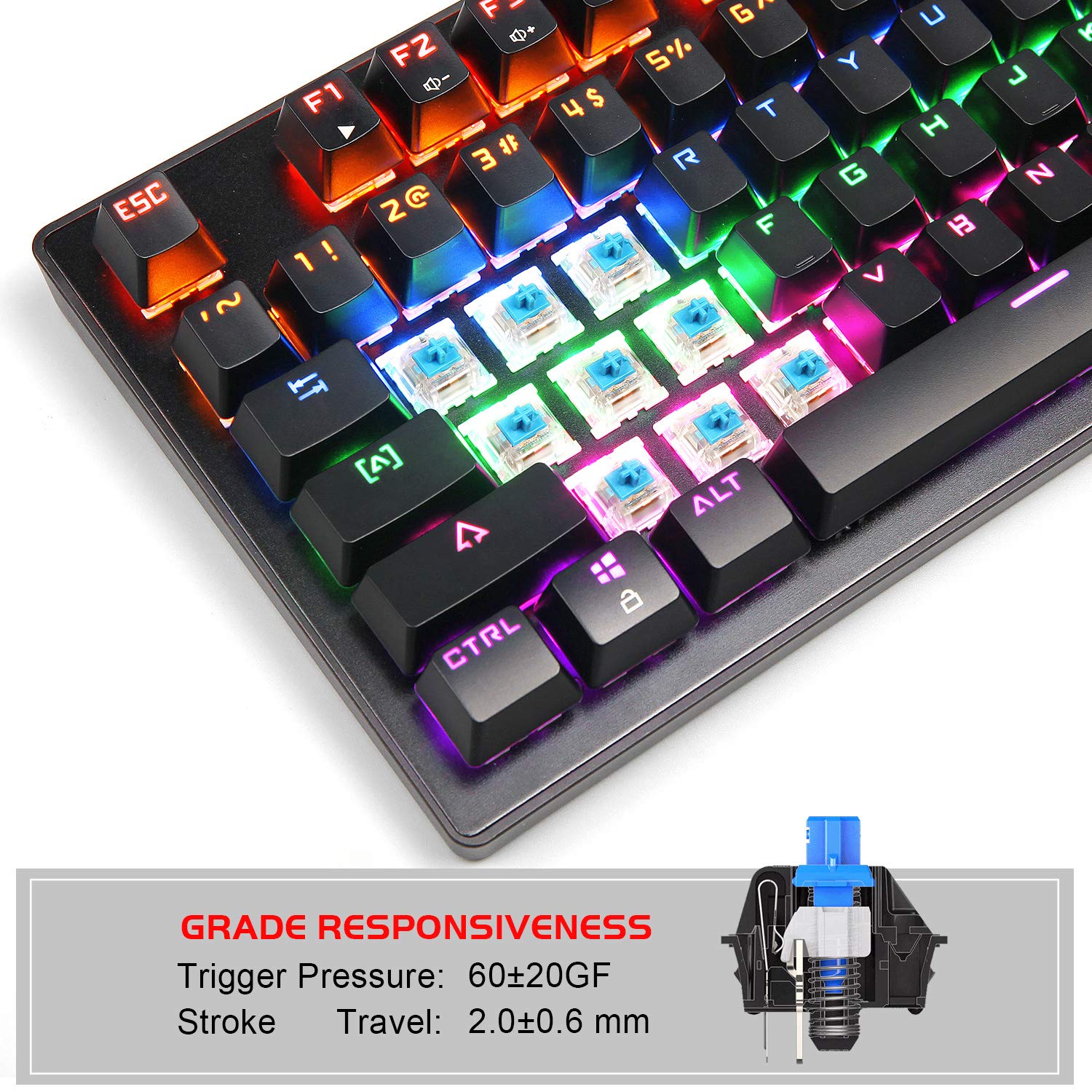 Mua MageGee Mechanical Gaming Keyboard 87 Keys with RGB LED Backlit ...