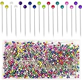 Amazon.com: 600PCS Sewing Pins Straight Pin for Fabric, Pearlized Ball Head Quilting Pins Long 1 ...
