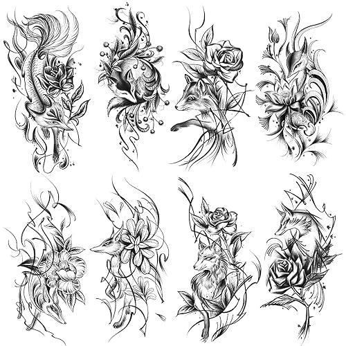 8 Sheets Waterproof Arm Temporary Tattoo Stickers Elegant Float Simple ...