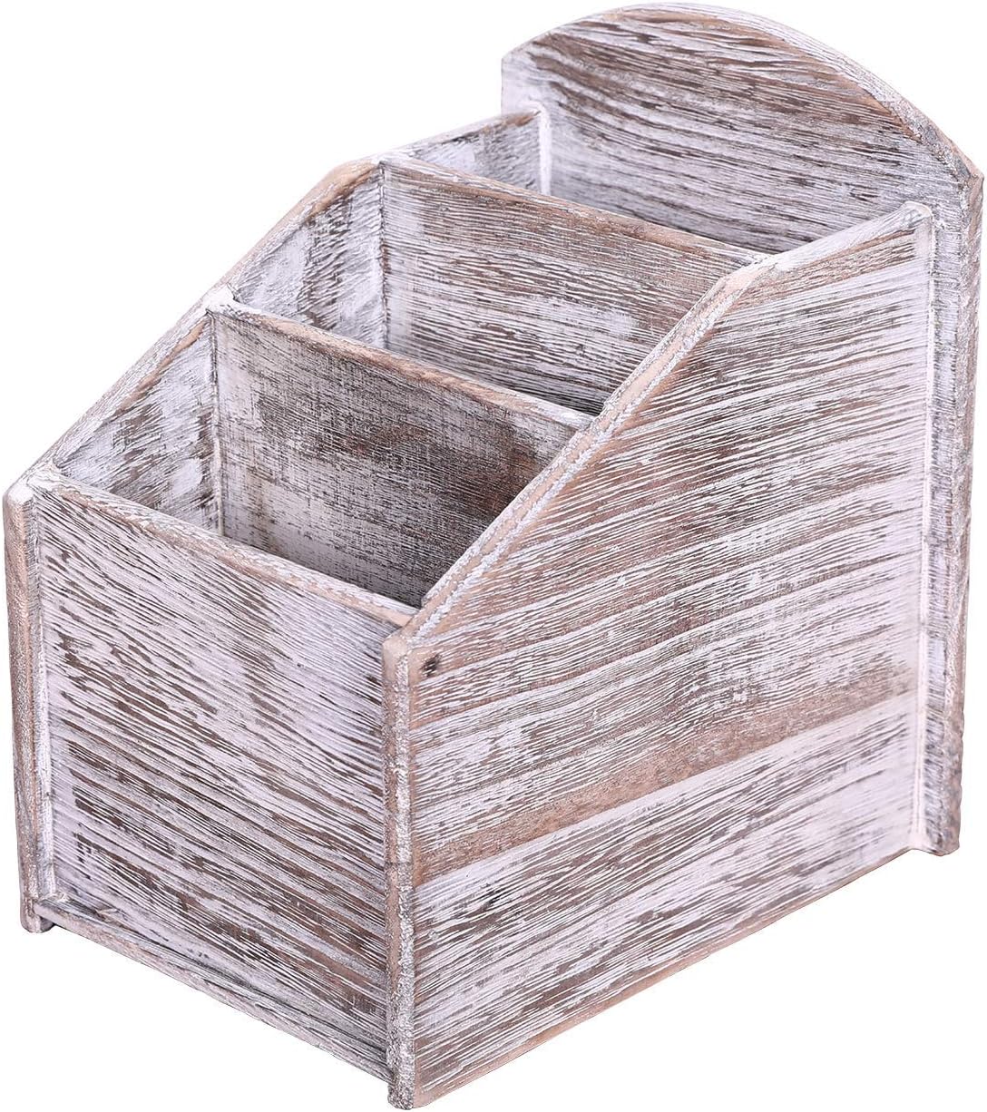 Rustic 3-Slot Wooden Remote Control Holder – Caddy Holder for ...