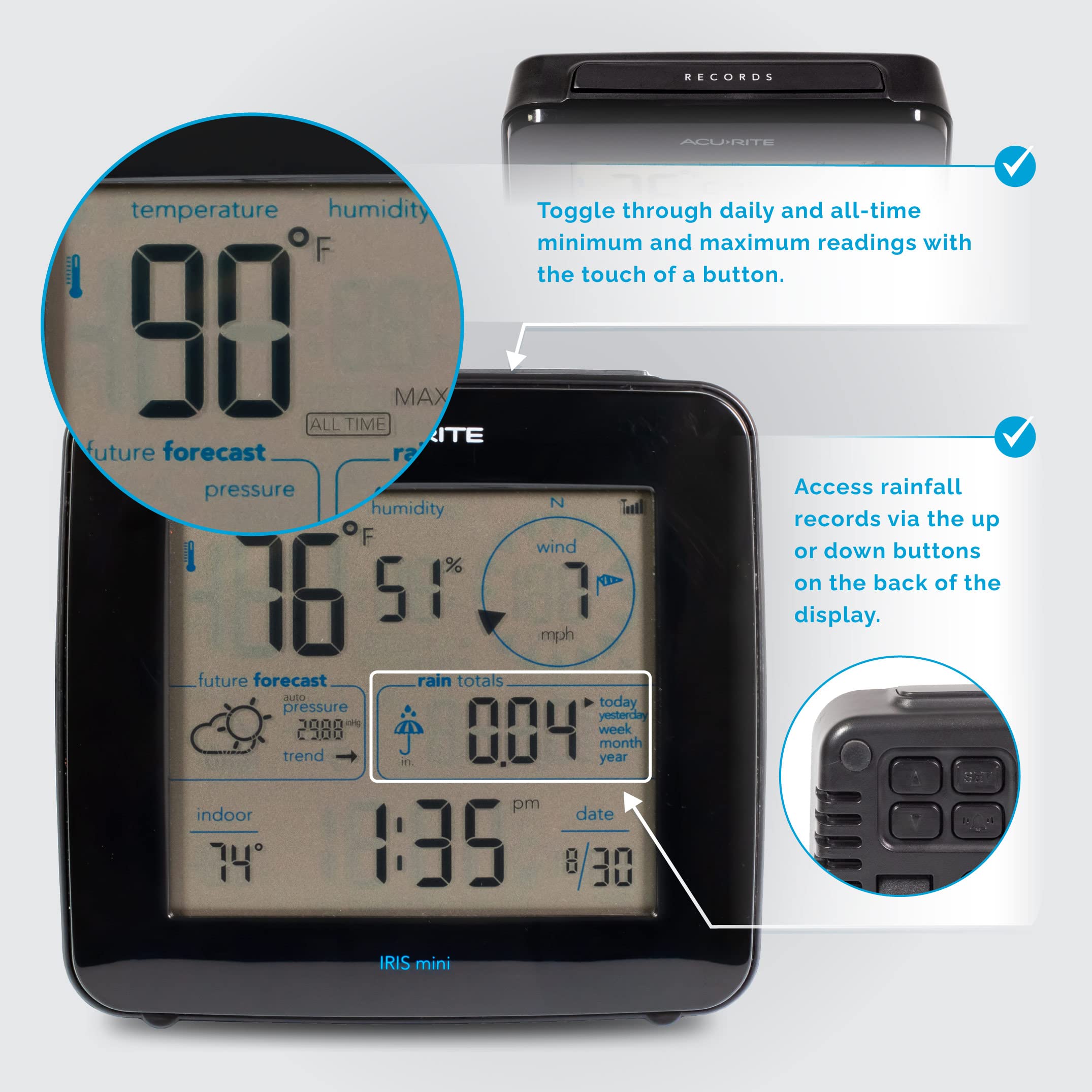 Mua AcuRite Iris® Weather Station with Mini Wireless Display for ...