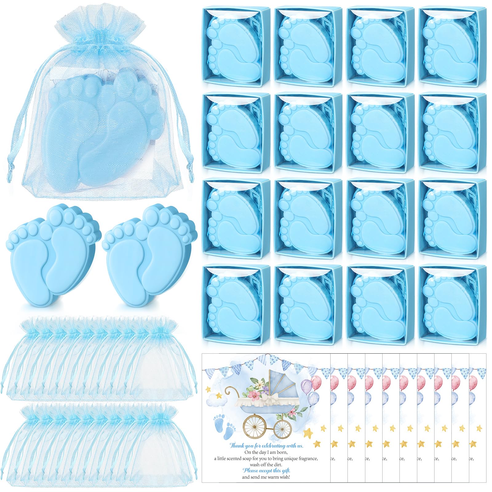 Maxcheck 50 Sets Baby Shower Feet Soaps Bulk Baby Shower Favors for ...