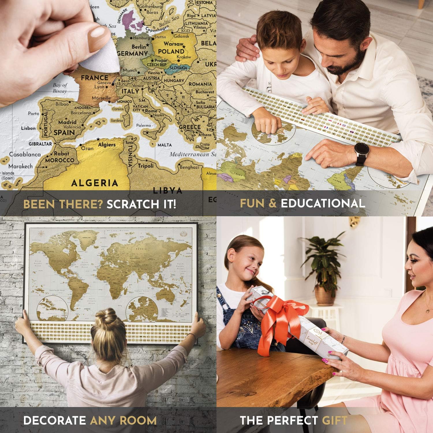 XL Scratch Off Map of the World – Deluxe Extra Large Scratch-Off ...