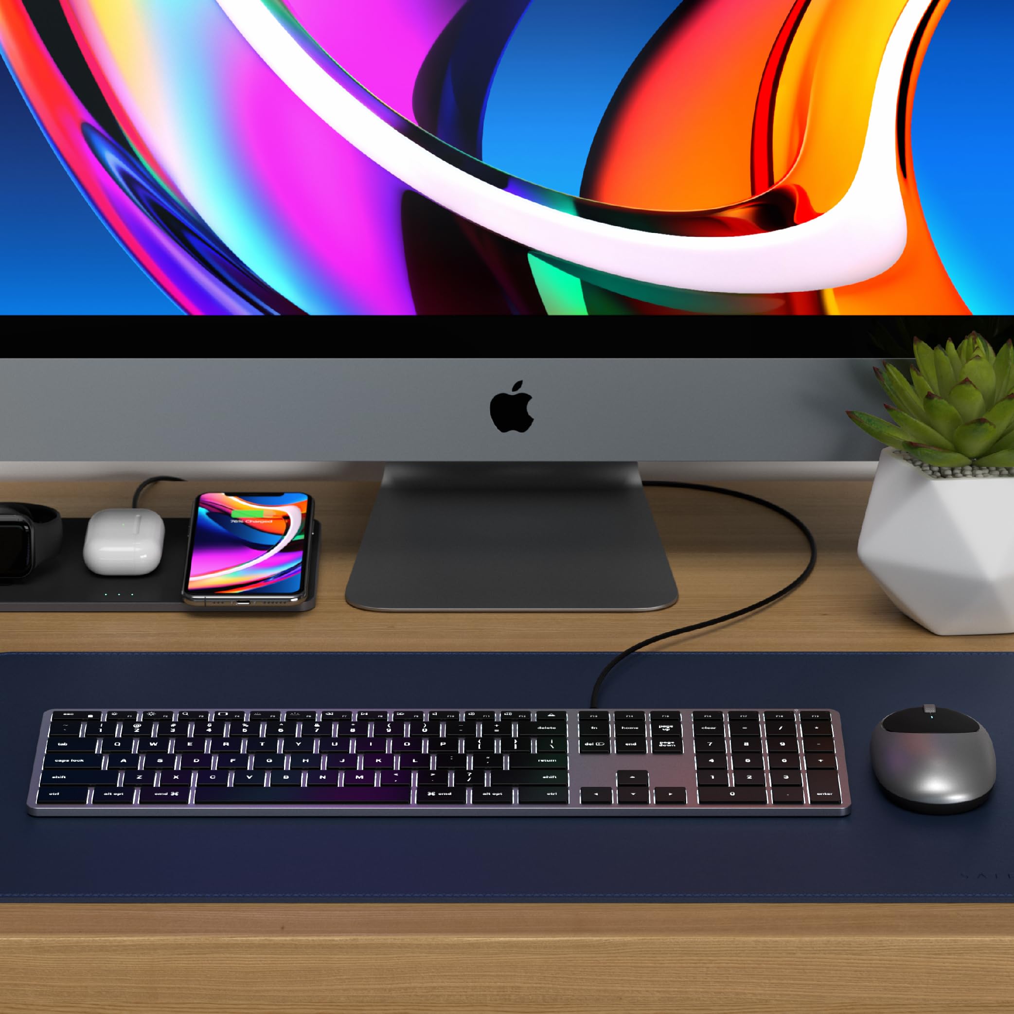 Mua Slim W3 Wired Backlit Keyboard with Numeric Keypad – Illuminated Keys & USB C Connection ...