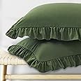 Amazon.com: KKJIAF Ruffle Pillow Cases Queen Size Set of 2, Ruffled ...