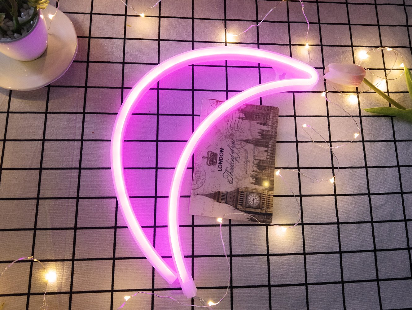 Insegne luminose wanxing Luna Luce di neon crescente LED Neon segni al ...