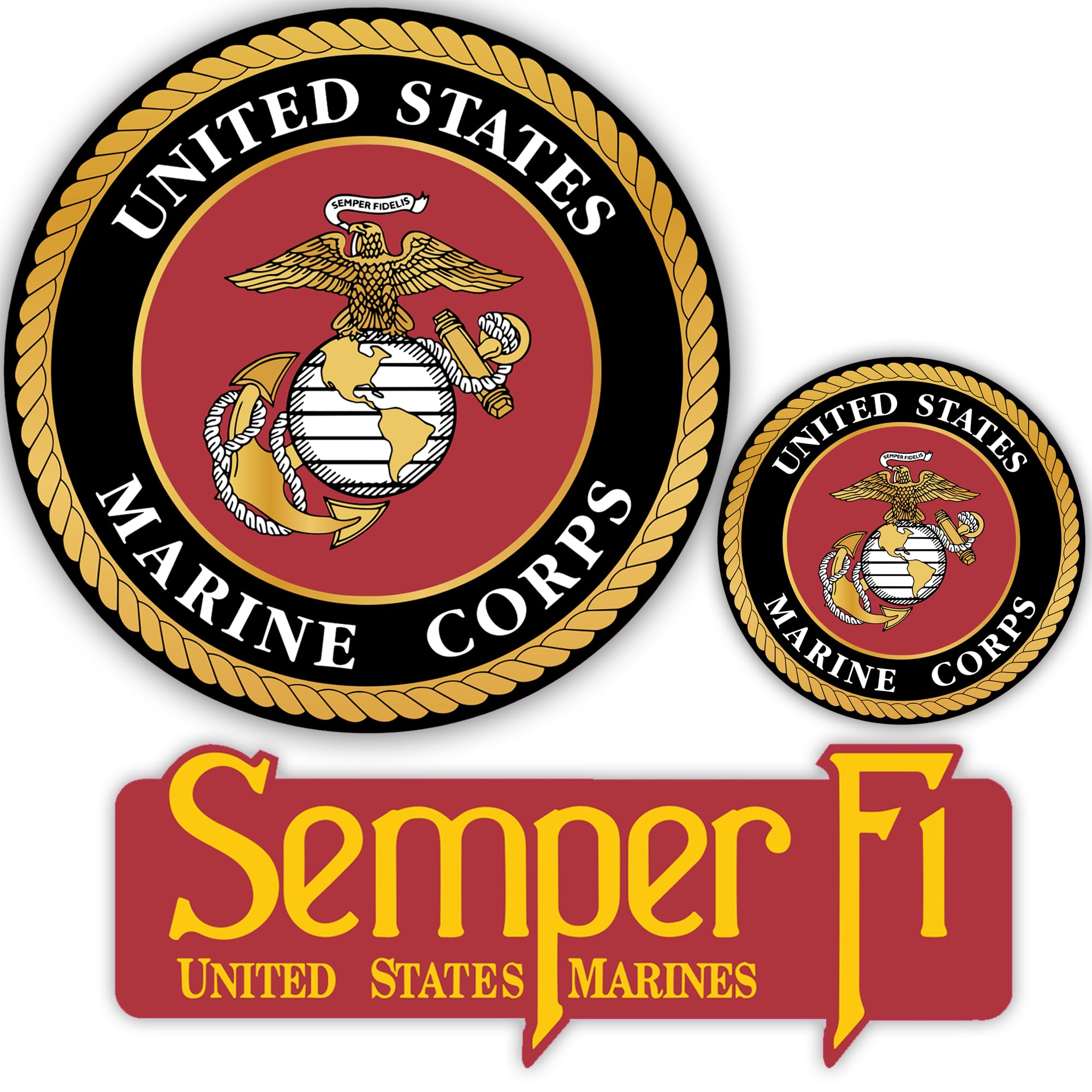 Mua 3 Pack Marine Corps Stickers - Strong Adhesive Waterproof USMC ...
