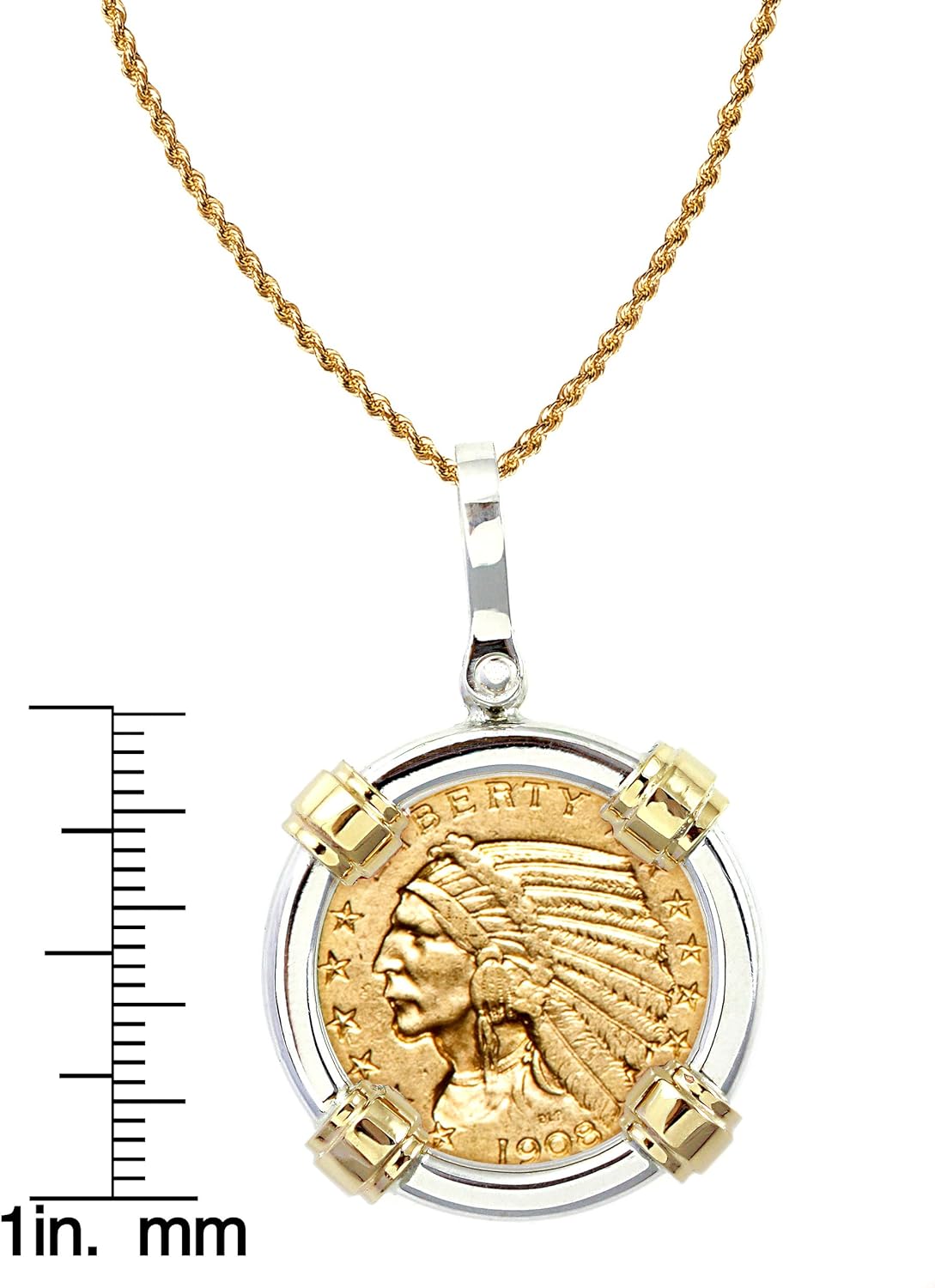 Amazon.com: $5 Indian Head Gold Piece Half Eagle Coin in Sterling ...