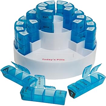 Amazon.com: NEW Pill Holder Carousel Medicine Bottle Daily Organizer ...