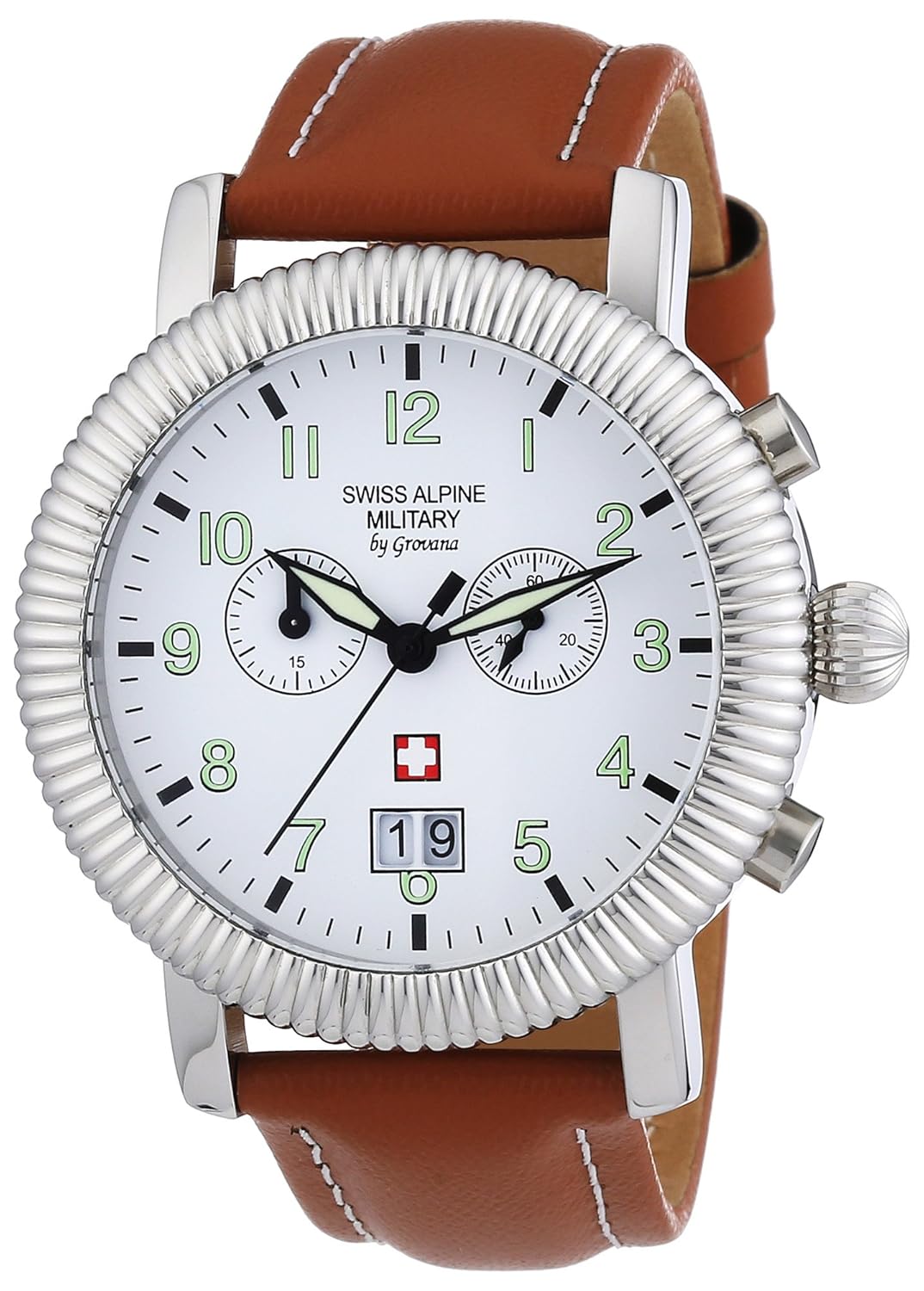 Swiss Alpine Military Herren-Armbanduhr XL AV288 Chronograph Leder 2880 ...