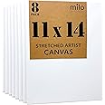 Amazon.com: milo Stretched Artist Canvas | 12x12 inch | Value Pack of 8 ...