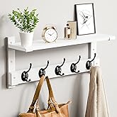 Amazon.com: Oraich Wall Hooks with Shelf, Coat Rack Wall Mount, Shelf ...