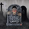 Amazon.com: Motion Activated Halloween Animatronics Zombie Tombstone ...