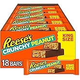 Amazon.com : REESE'S Crunchy Peanut Peanut Butter and Peanuts King Size, Candy Bar, 3.2 oz ...