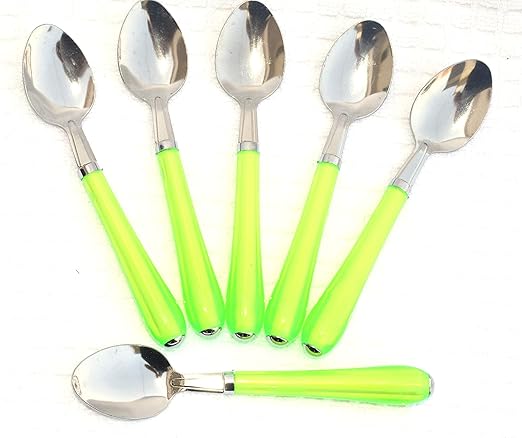 Buy CB! Green 12-Pieces Fancy Spoon Set|Steel with Shiny Green Fancy ...
