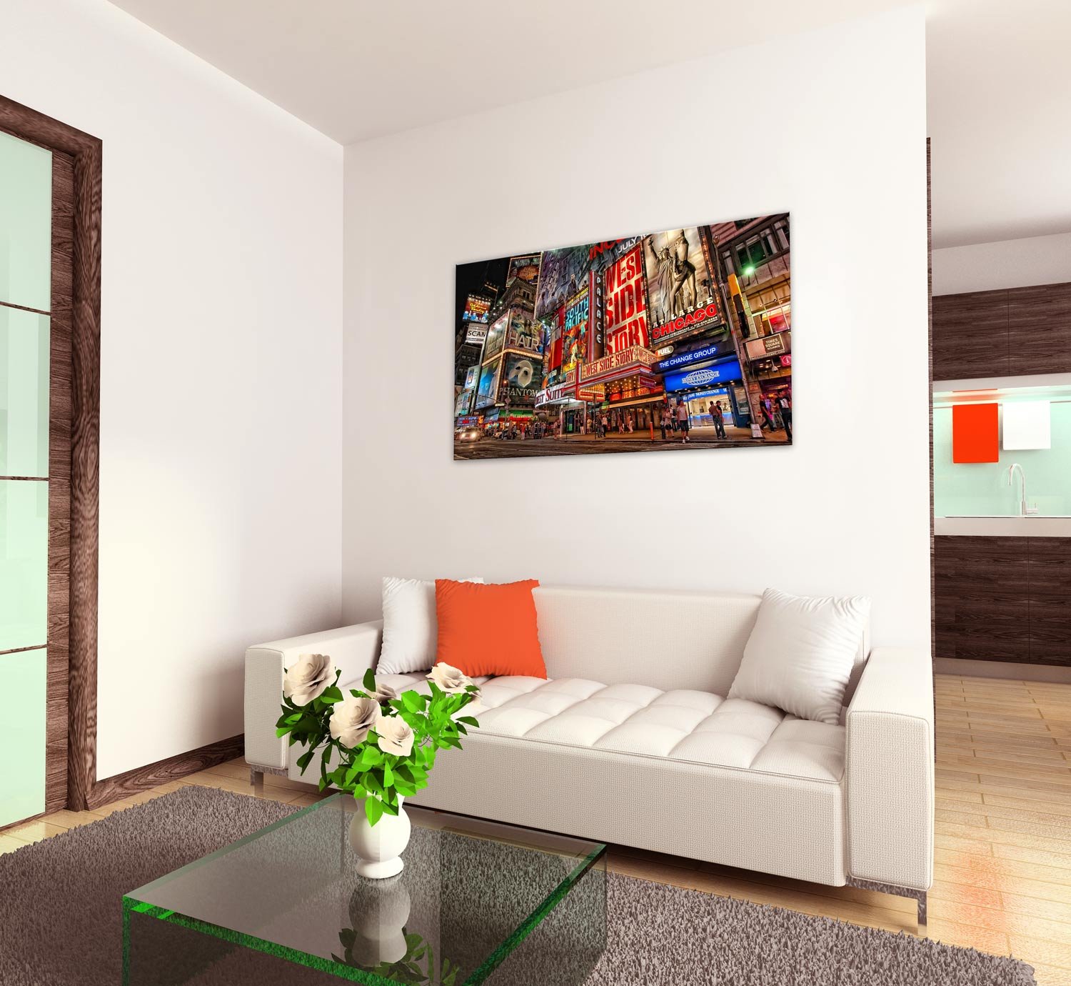 40x20 Inch New York Cityscape Canvas Picture Stretched On A Wooden ...