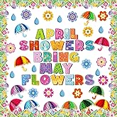 Amazon.com: Spring Bulletin Board Decorations Spring Flowers Paper ...