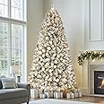 Amazon.com: SHareconn 7.5ft Prelit Snow Flocked Artificial Holiday Christmas Tree with 350 Warm ...