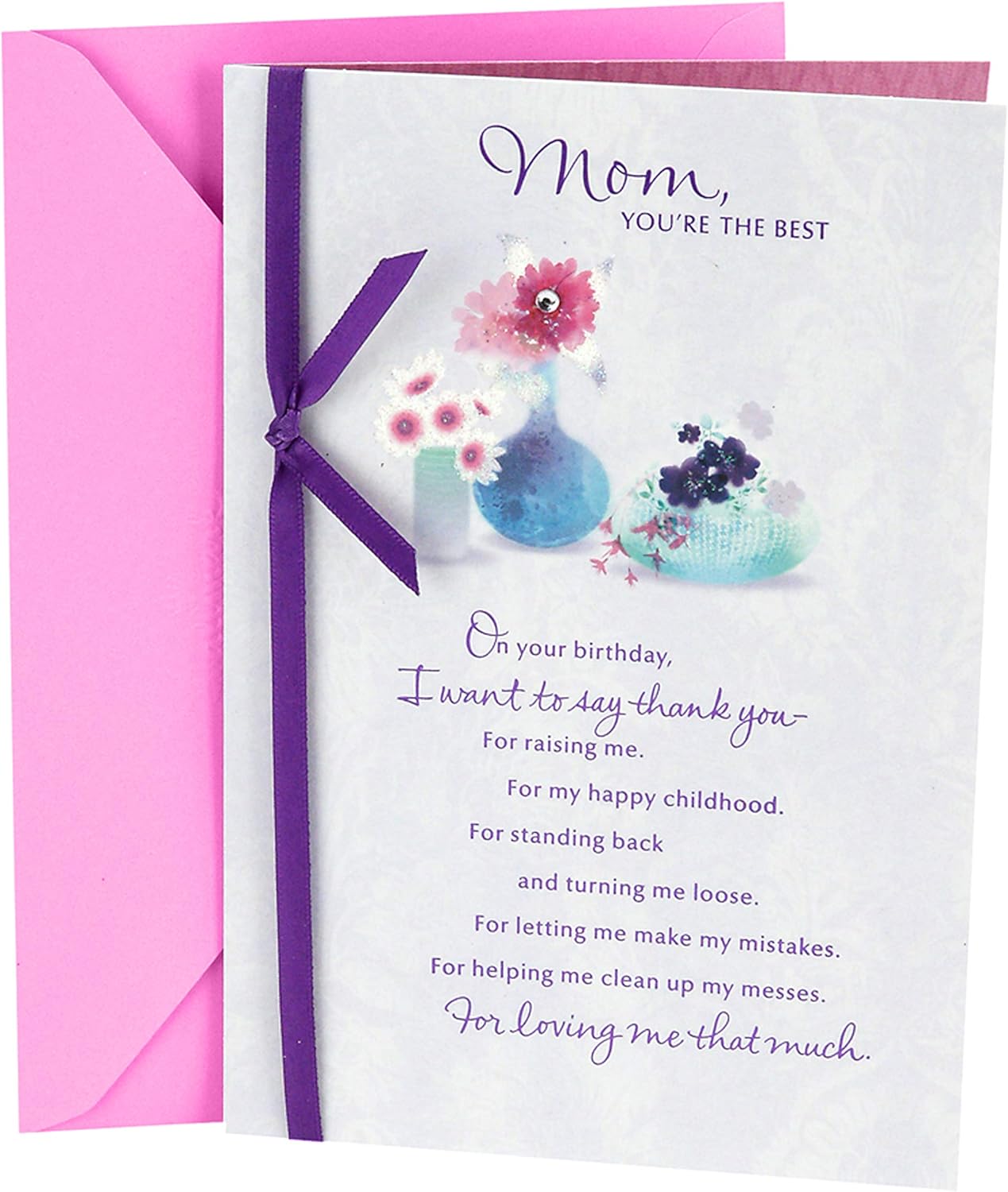 Hallmark Birthday Card For Mom Flowers With Vases 