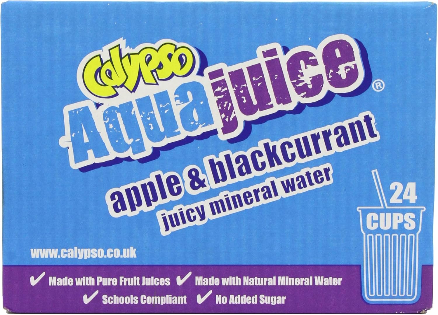Calypso Aquajuice Apple and Blackcurrant Juicy Water 185 ml (Pack of 24 ...